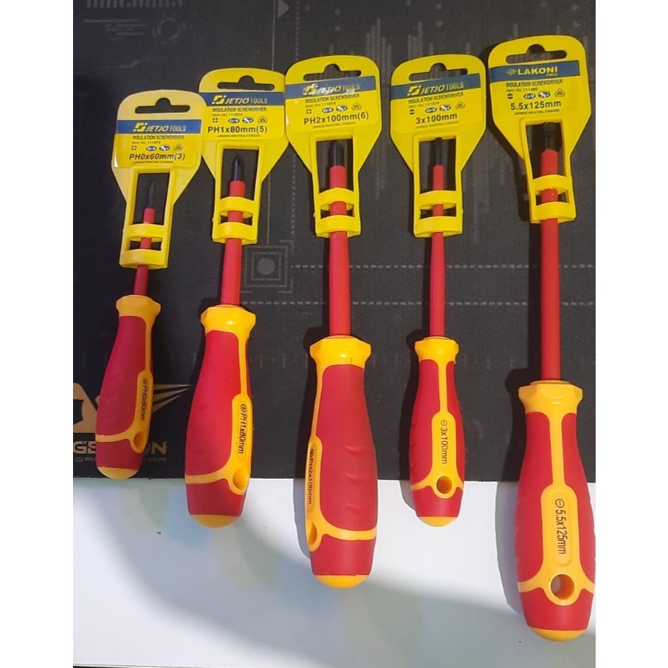 Jual Obeng Listrik / Insulasi Merk JETJO TOOLS / LAKONI PRO | Shopee ...