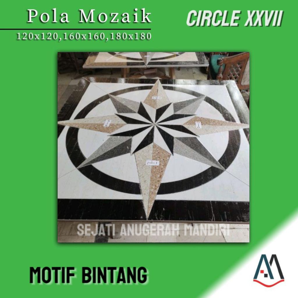 Jual granit pola mozaik motif bintang tekstur kasar ukuran 120x120 ...