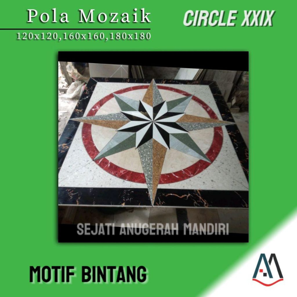 Jual granit pola mozaik motif bintang ukuran 120x120 - circle XXIX ...