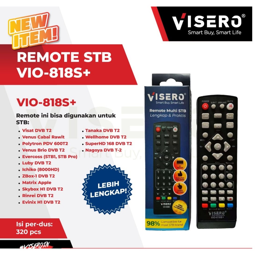 Jual Remot Set top box DVB T2 Universal Mulfifungsi Remote Control ...