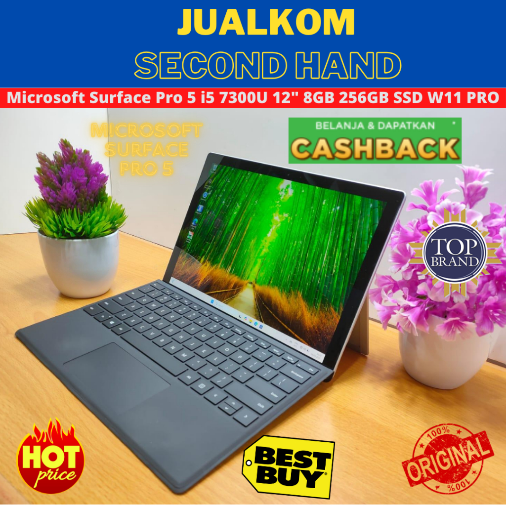 Jual Microsoft Surface Pro 5 i5 7300u 8GB RAM 256GB SSD 12" Win 10 ...
