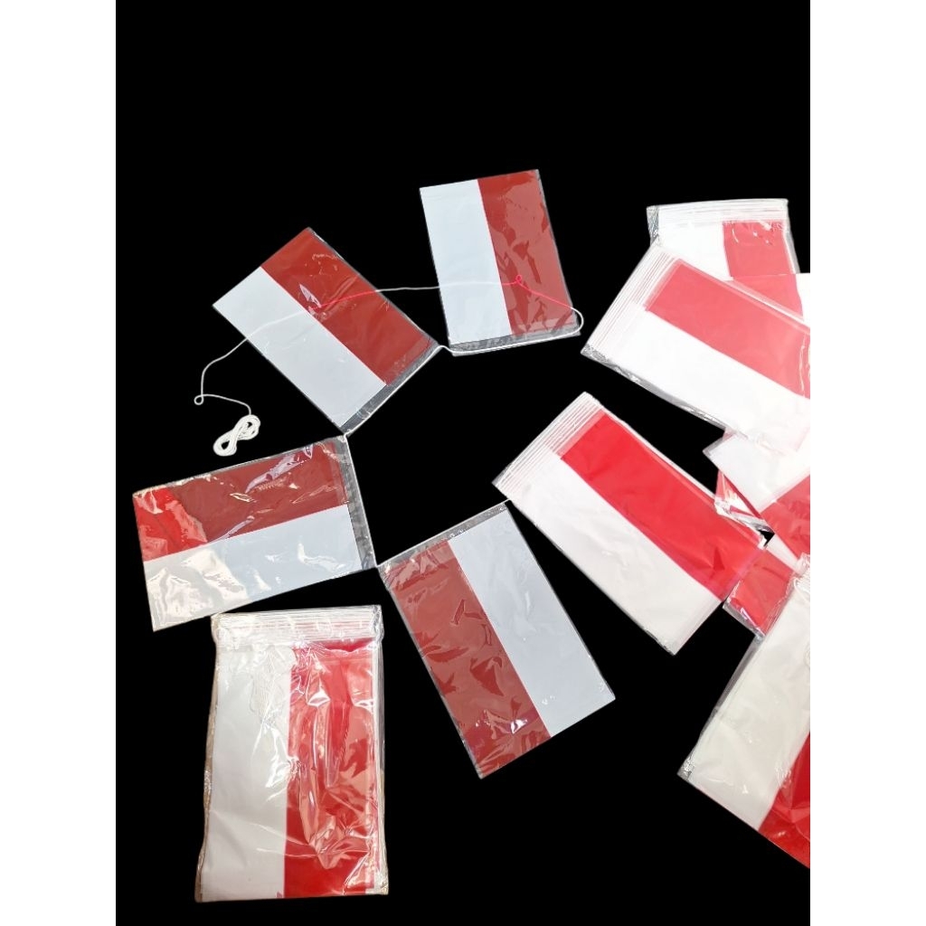 Jual 10 Pack Bendera Panjang 5 Meter/ BENDERA PLASTIK Merah Putih Bahan ...