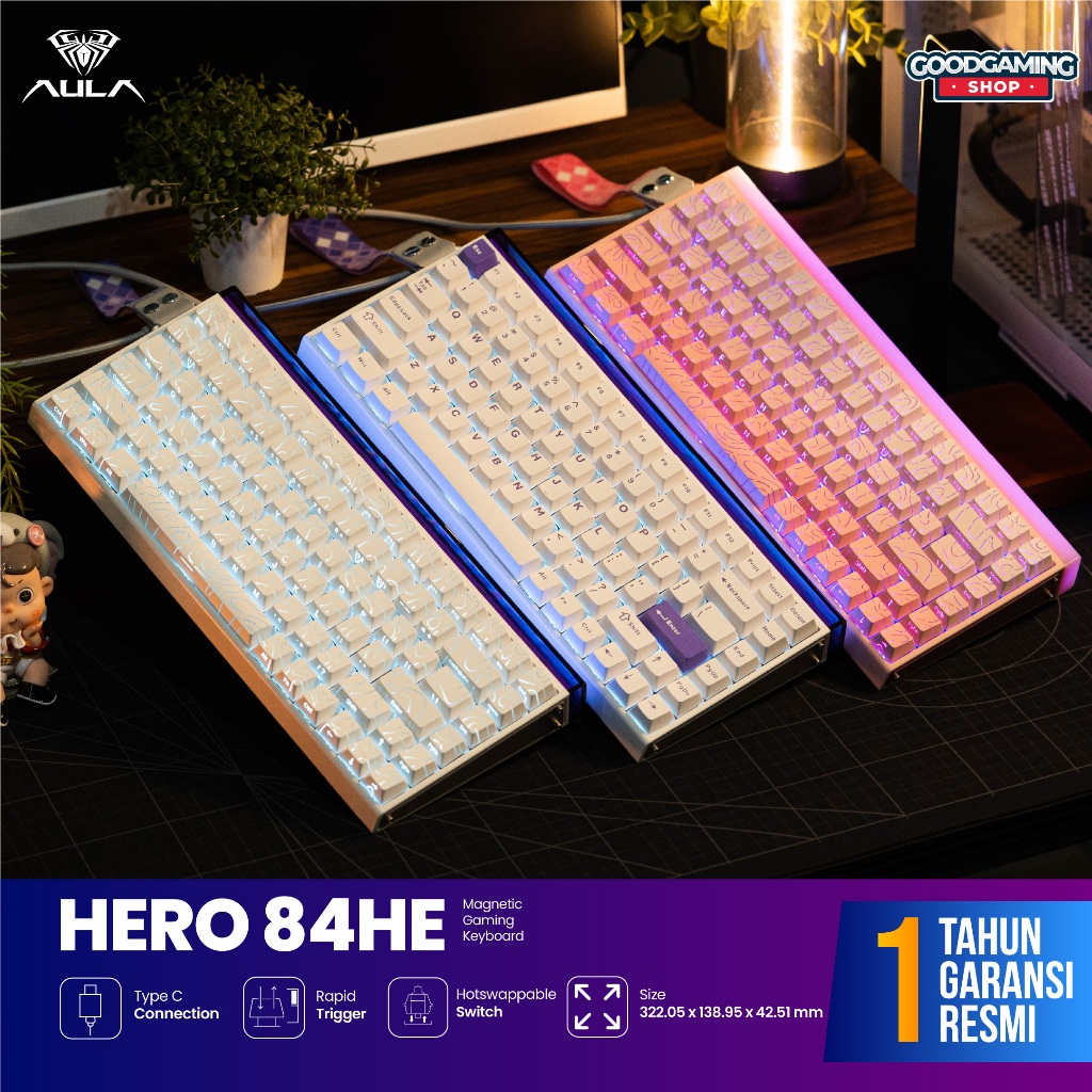 Jual AULA HERO 84HE / HERO 84 HE Hall Effect Rapid Trigger Magnetic ...