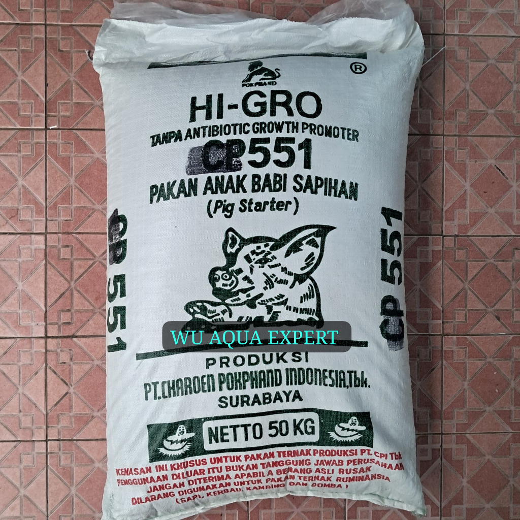 Jual PAKAN BABI 551 1KG PELET PUR VOER BABI HI-GRO PAKAN ANAK BABI ...