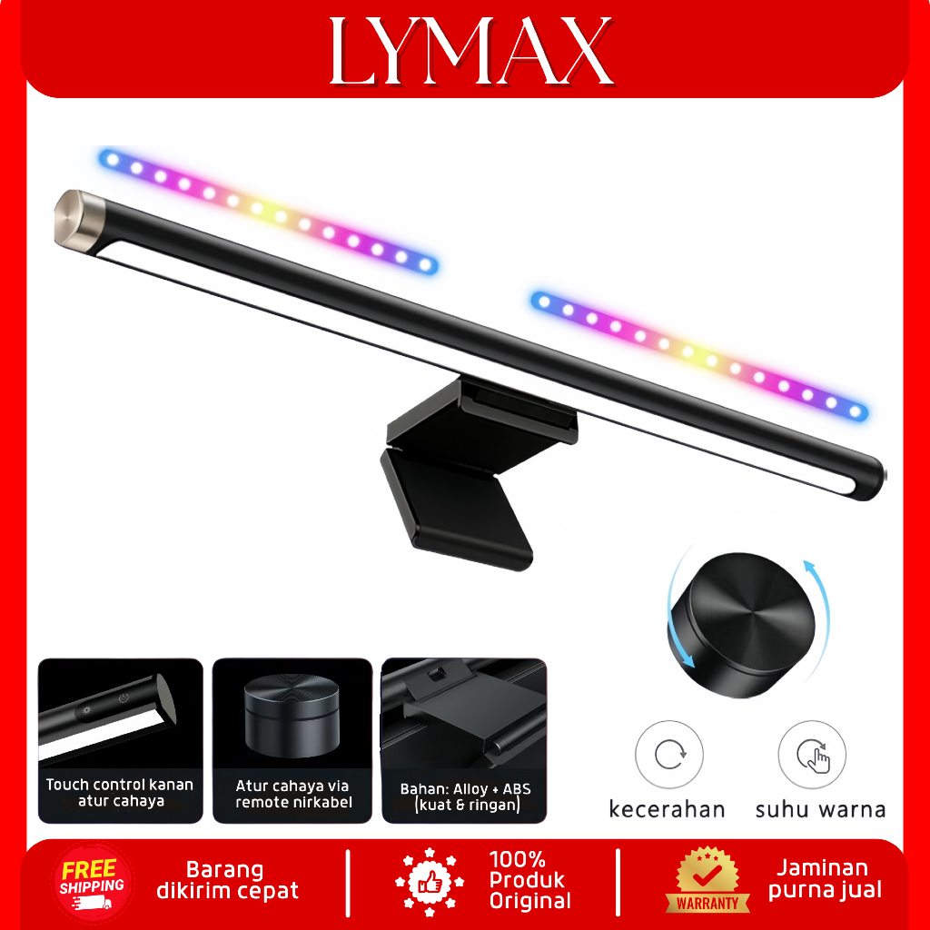 Jual LYMAX Monitor Light Bar Laptop Adjustable Reading Light Computer ...