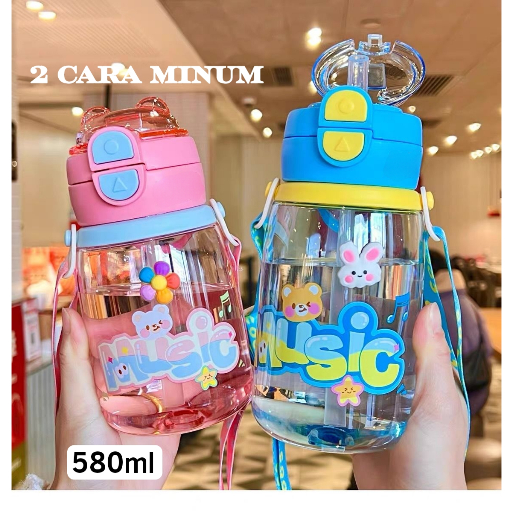 Jual BOTOL MINUM ANAK INSULATED 2 CARA MINUM SEDOT+TEGUK 580ML/ BOTOL ...