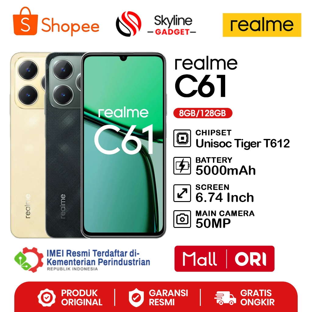 Jual Realme C61 [8GB+128GB] - Garansi Resmi 1 Tahun | Shopee Indonesia