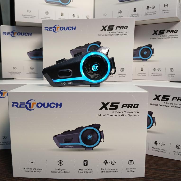 Jual Smart Helmet Intercom RETOUCH X5 Pro | AI Voice Control | 6 Riders Connection Helmet ...