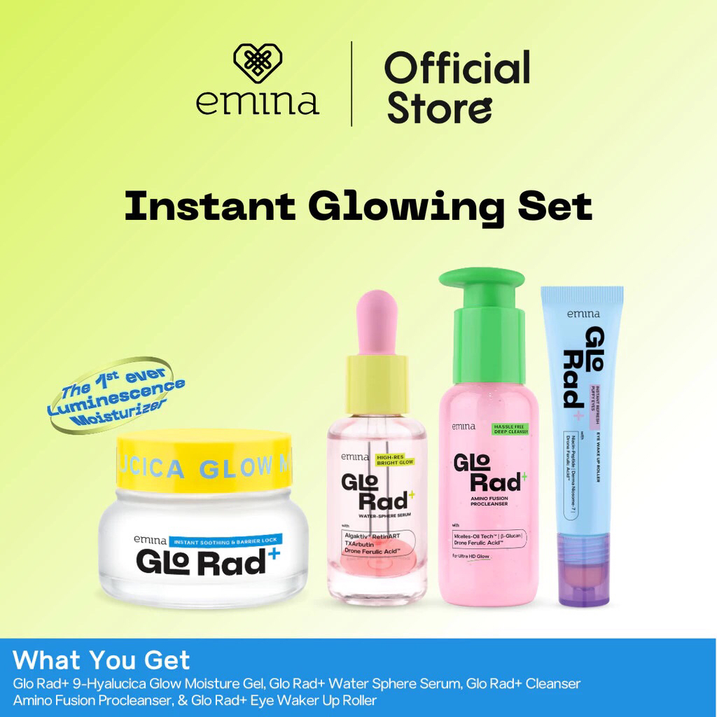 Jual EMINA GLORAD+ INSTANT GLOWING SERIES - Glow Moisture Gel, Glow ...