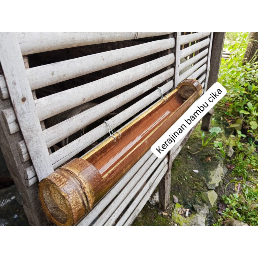 Jual tempat pakan ayam gantung dari bambu hitam | Shopee Indonesia