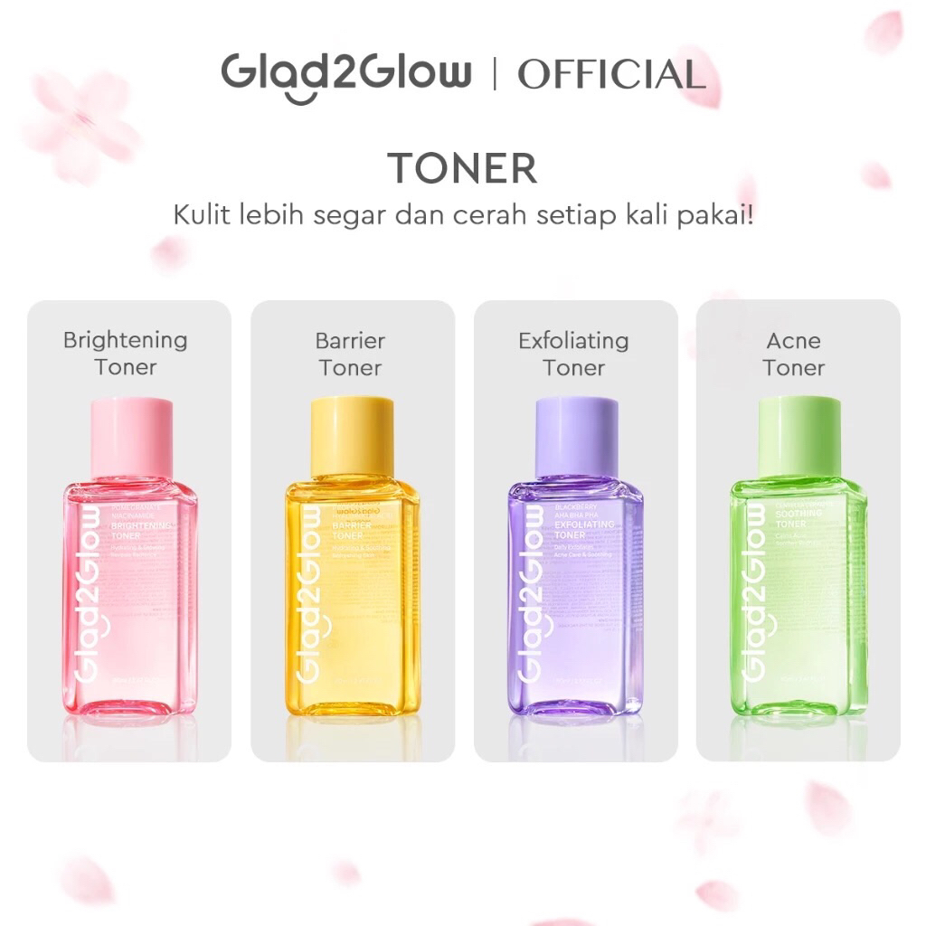 Jual GLAD2GLOW FACE TONER SERIES - G2G Brightening, Barrier ...