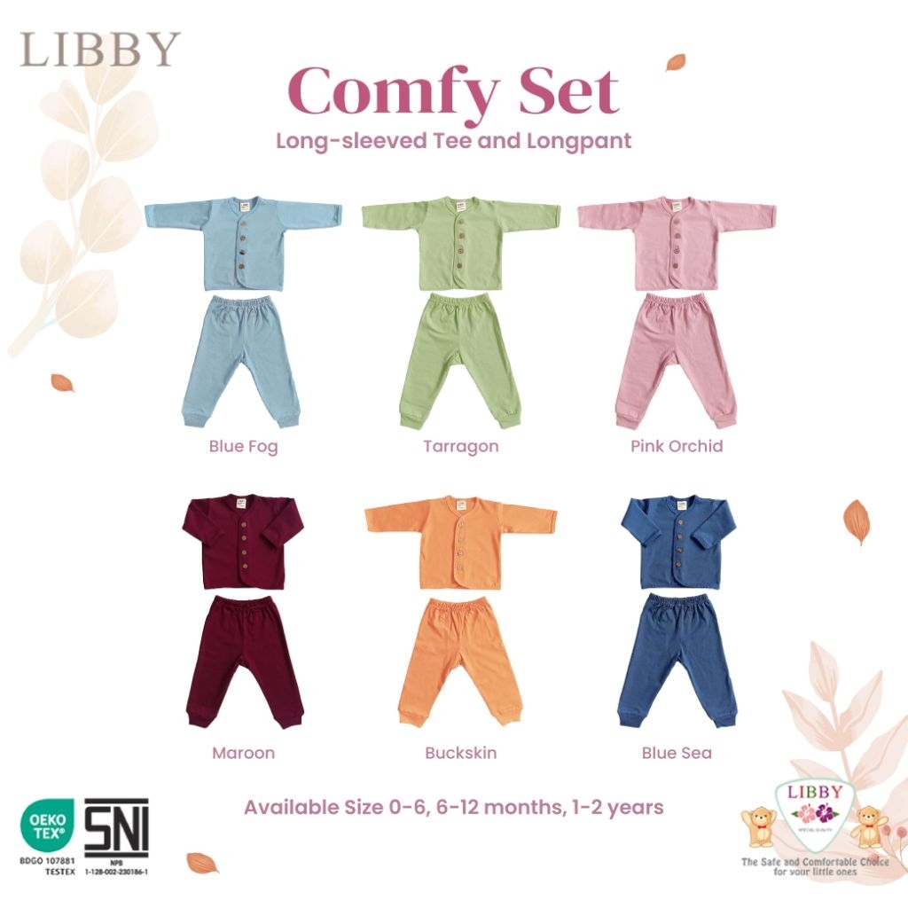 Jual libby baby setelan bayi comfy set Earth Series kancing depan baju ...