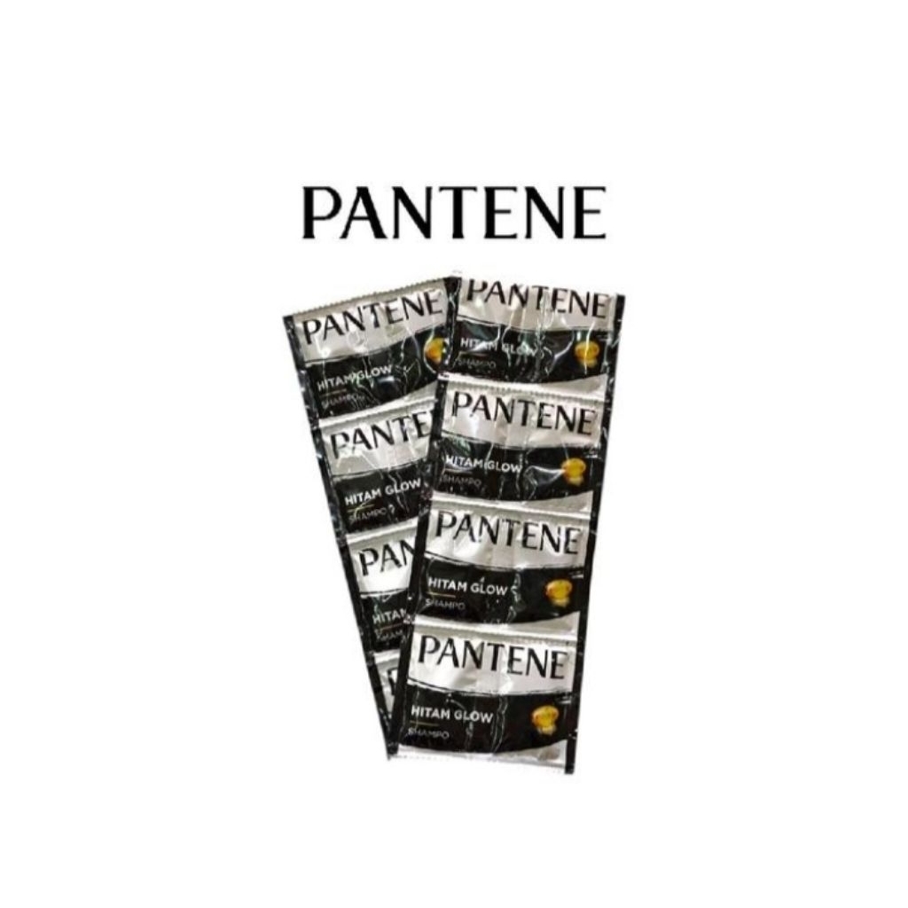 Jual Shampoo Pantene perawatan Rambut Hitam Glow Isi 12 10g | Shopee ...