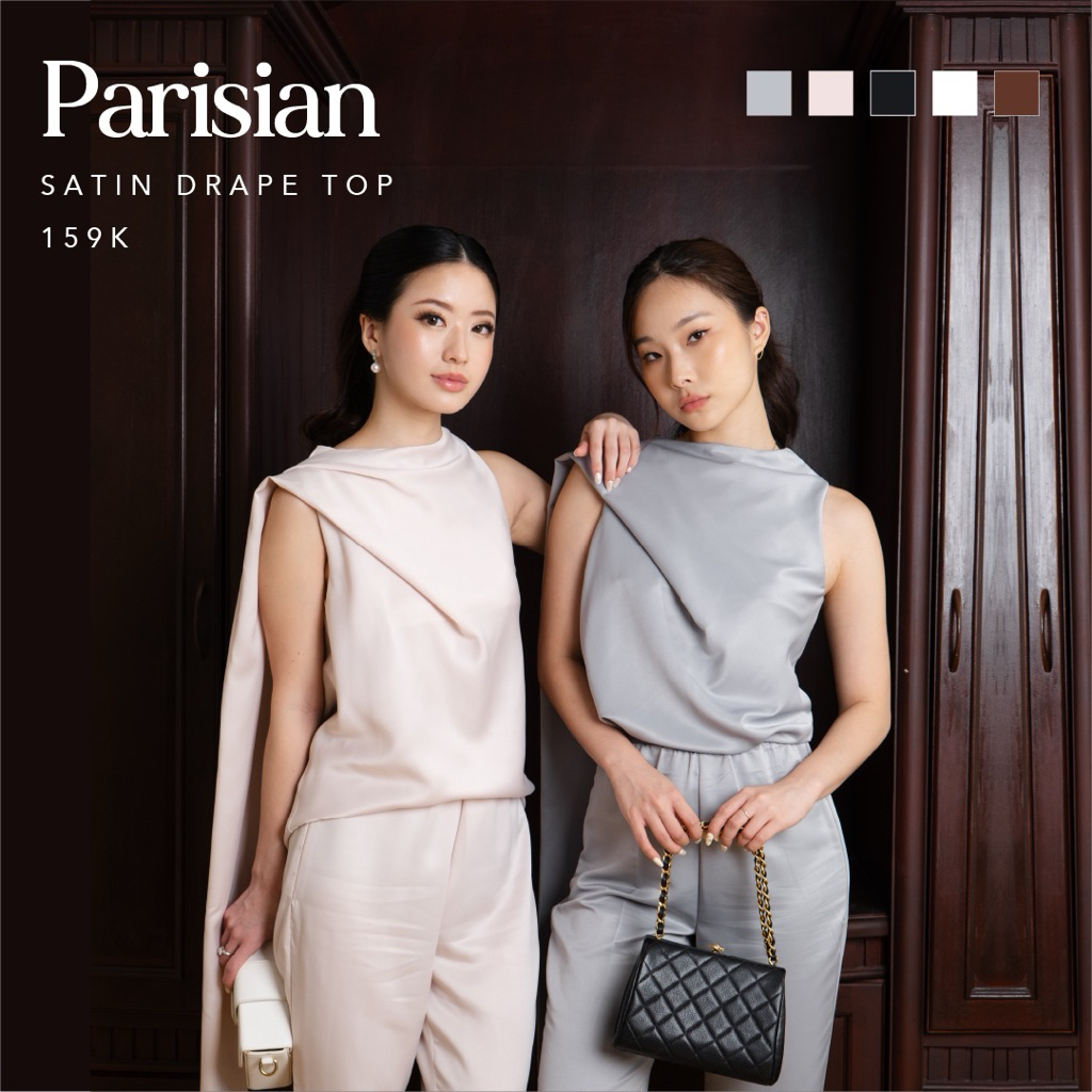 Jual Parisian Satin Shawl Top -- Ocha Wear X Valerie Pola | Premium ...