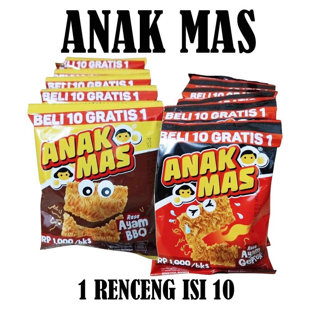 Jual SNACK INDOFOOD ANAK MAS RENCENG ISI 10 | Shopee Indonesia