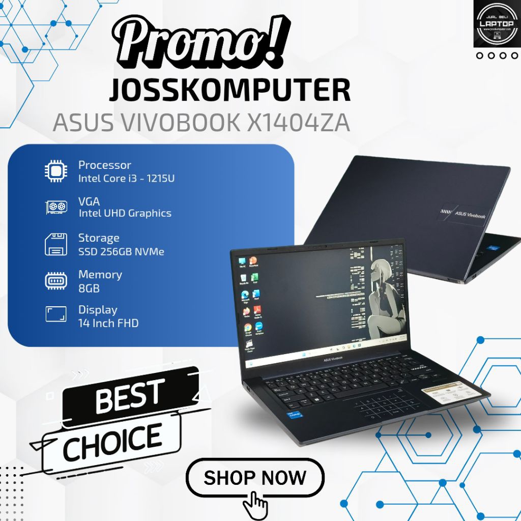 Jual ASUS VIVOBOOK X1404ZA INTEL I3-1215U / RAM 8GB / SSD 256GB / 14 ...