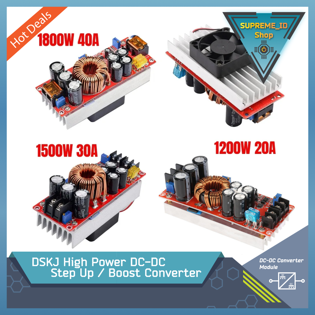 Jual High Power DC-DC Step Up Boost Converter + Active Cooling | 1200W ...