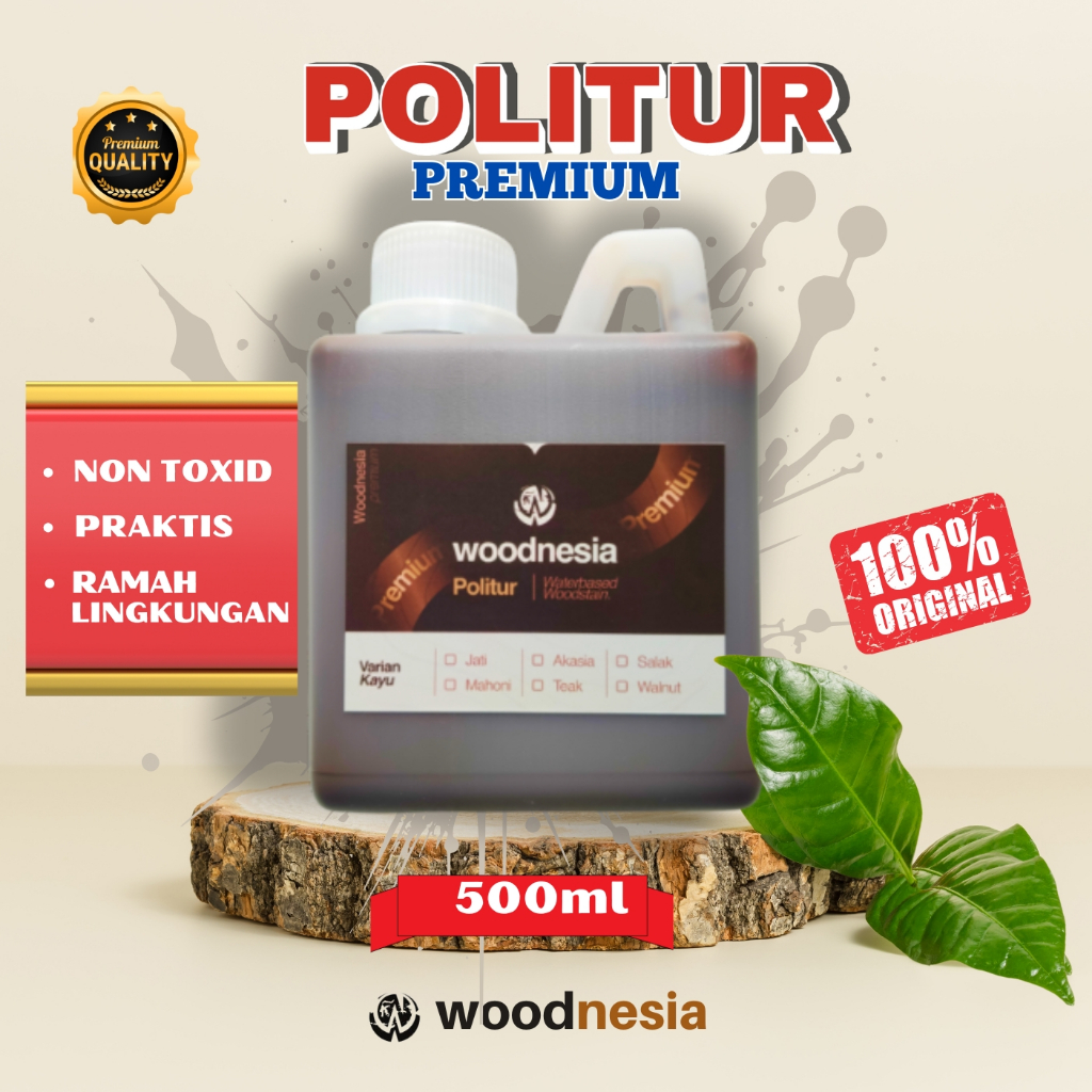 Jual Politur Kayu Waterbased Woodnesia Premium 500ml Pelitur Kayu Ramah ...