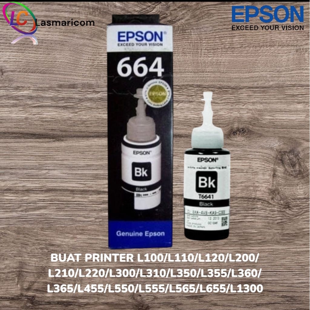 Jual Tinta Epson 664 Original for printer L100 L200 L210 L220 Black | Shopee Indonesia