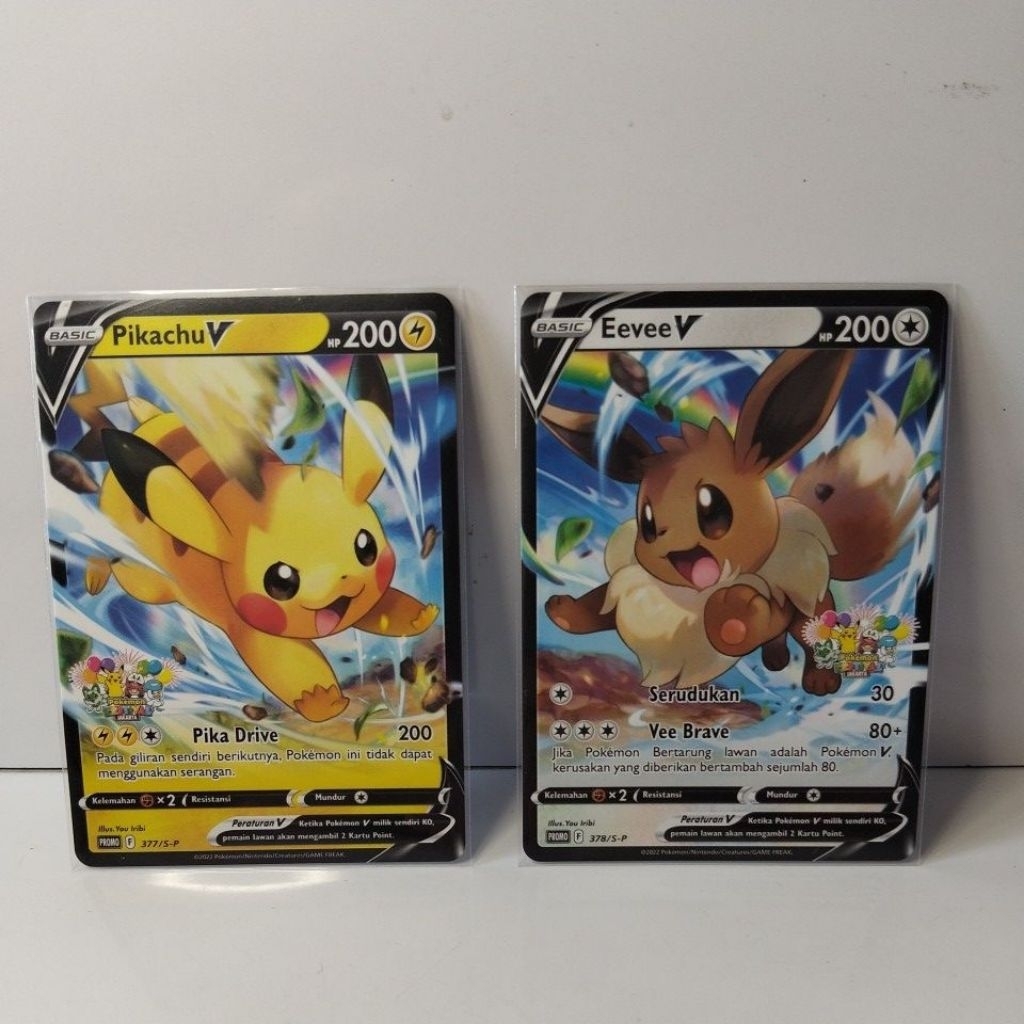 Jual Pikachu dan Eevee V Promo Festival Jakarta 2025 RR Kartu Pokemon TCG | Shopee Indonesia