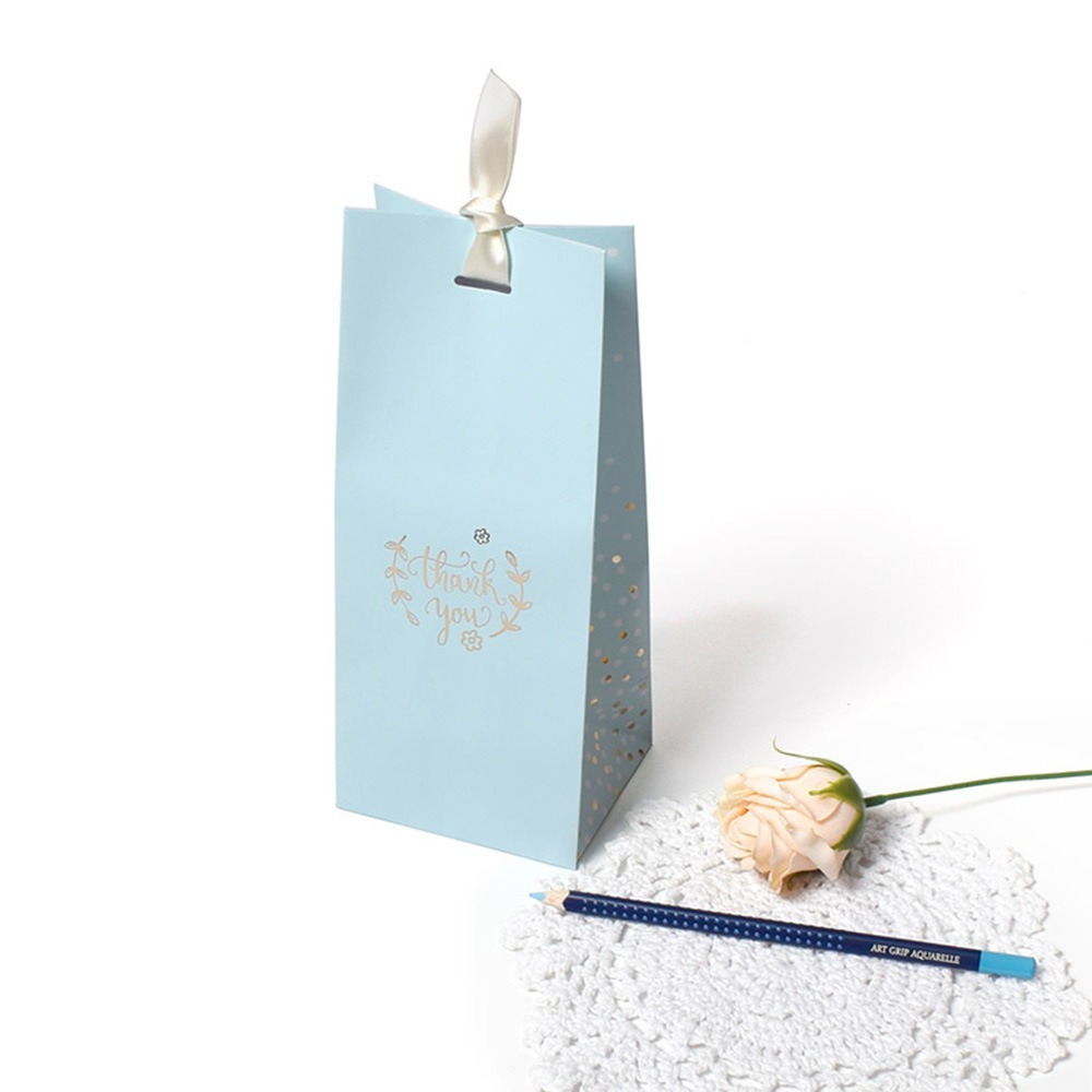 Jual Blue Gift Box / Paper box Biru Thank you / Box cookies candy kado ...