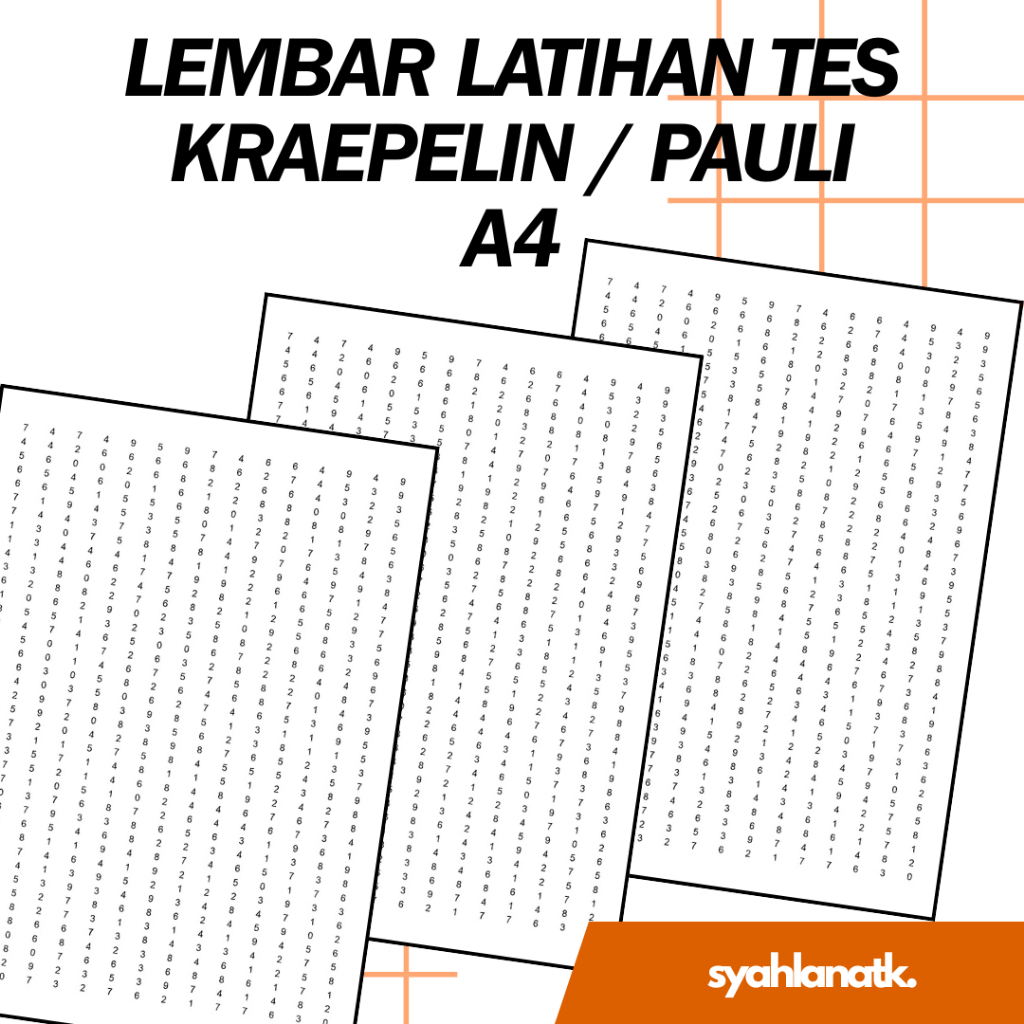 Jual KRAEPELIN / PAULI / KORAN / PSIKOTES - LEMBAR LATIHAN TES UKURAN ...