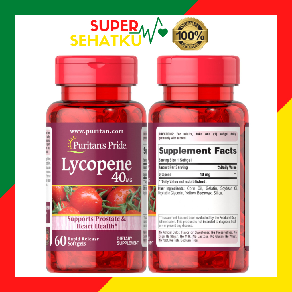 Jual Puritan Pride Lycopene 40 mg Original Kesehatan Kulit Antioksidan ...