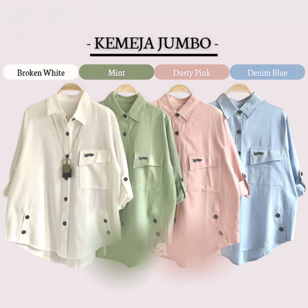 Jual Rafa Kemeja Wanita S M L XL XXL 3XL 4XL 5L - Kemeja Jumbo Oversize ...