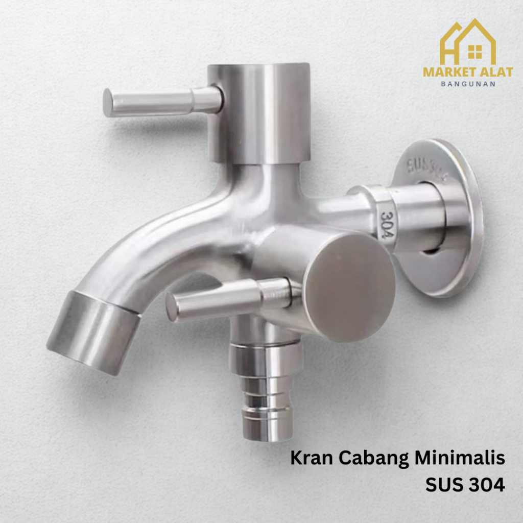 Jual Kran Cabang Model Engkol Stainless SUS 304 / Keran Mesin Cuci | Shopee Indonesia