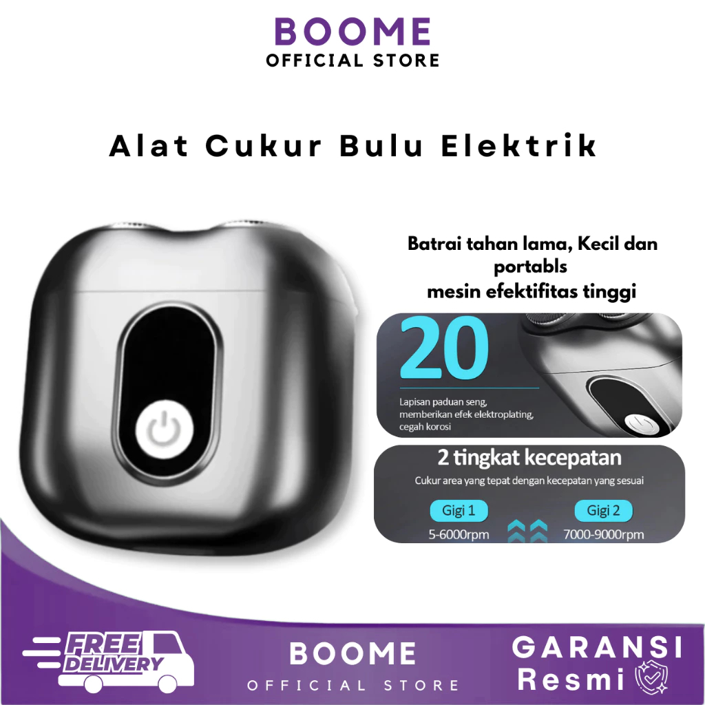Jual BOOME Alat Cukur Bulu Tubuh Kumis dan Jenggot Elektrik Hair ...