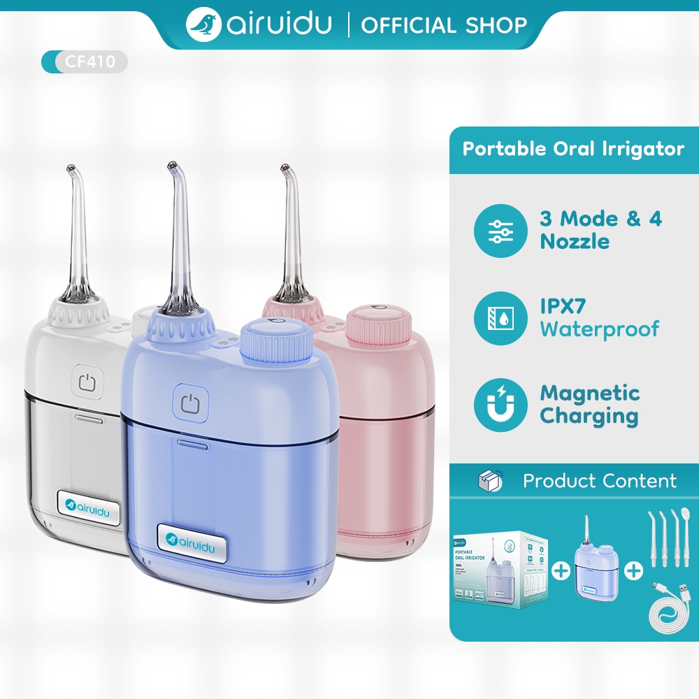 Jual Airuidu CF410 Mini water flosser 80ML Pembersih Karang Gigi IPX7 ...
