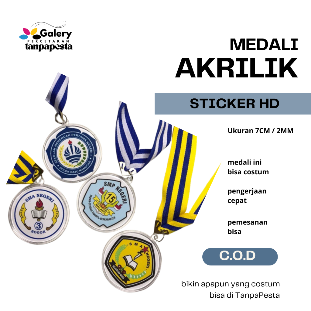 Jual Medali Custom Kelulusan Sekolah - mendali + tali wisuda juara ...