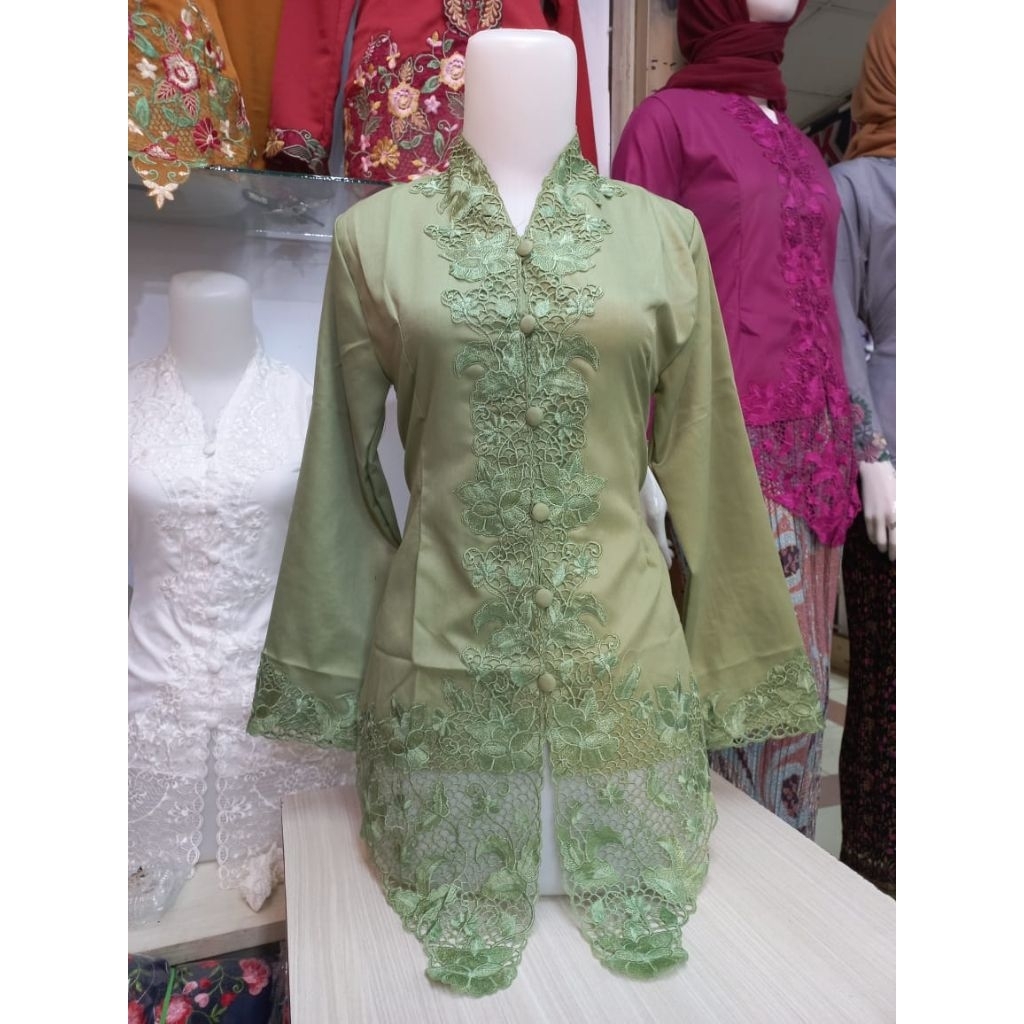 Jual Kebaya Atasan Encim Toyobo Senada / Kebaya Wanita Polos / Motif ...