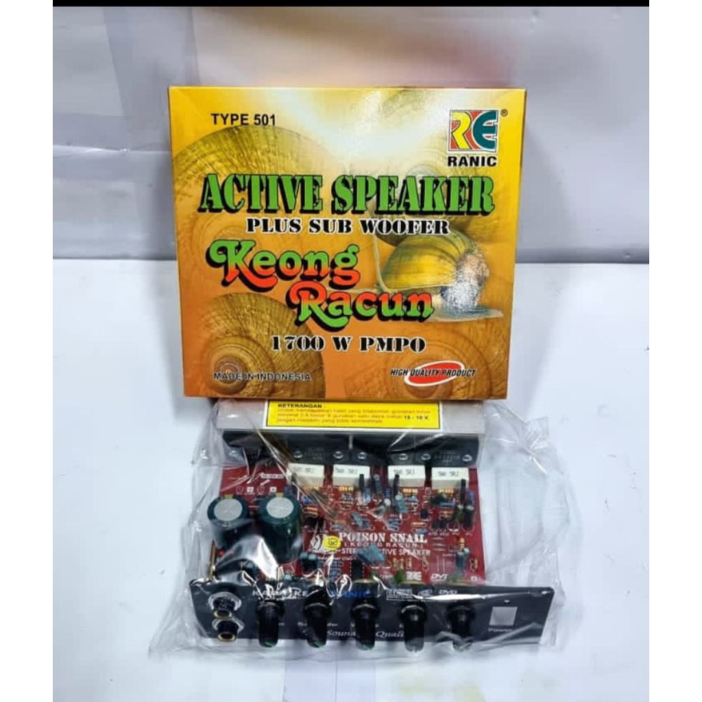 Jual kit aktif speaker stereo plus subwoofer keong racun ranic ...