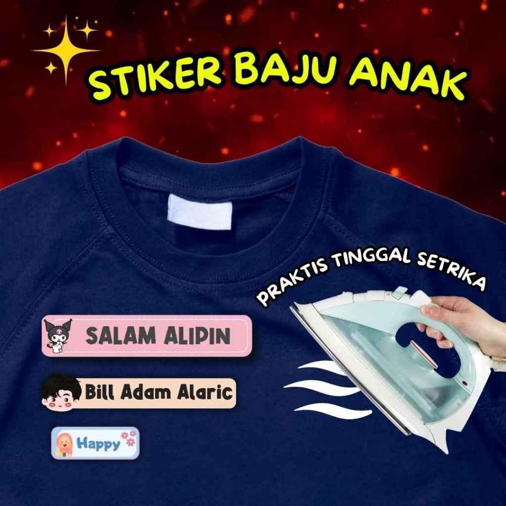 Jual Stiker Nama Baju | Stiker Nama Kain | Stiker Baju Tinggal Setrika ...