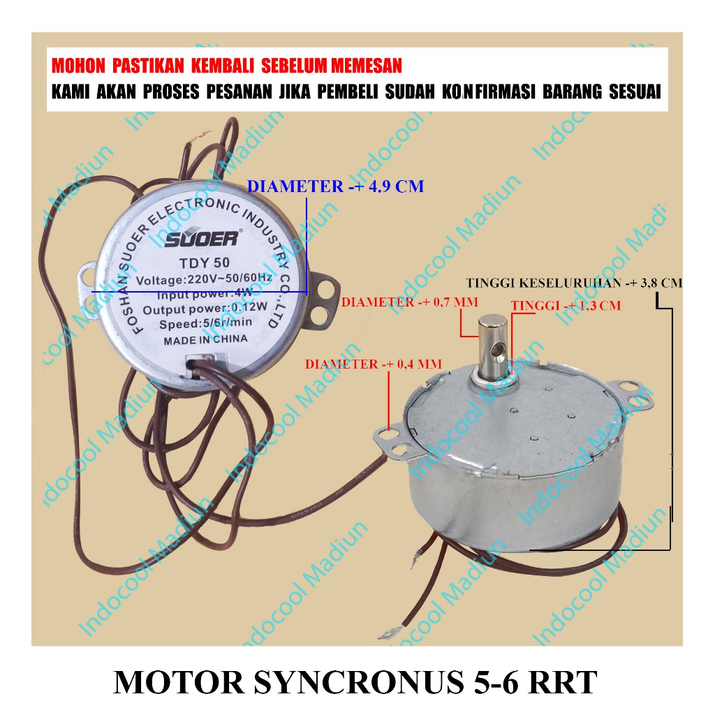 Jual MRT MOTOR SYNCHRONOUS KIPAS ANGIN / ROTARY / MOTOR SYNCRONUS 5-6 ...