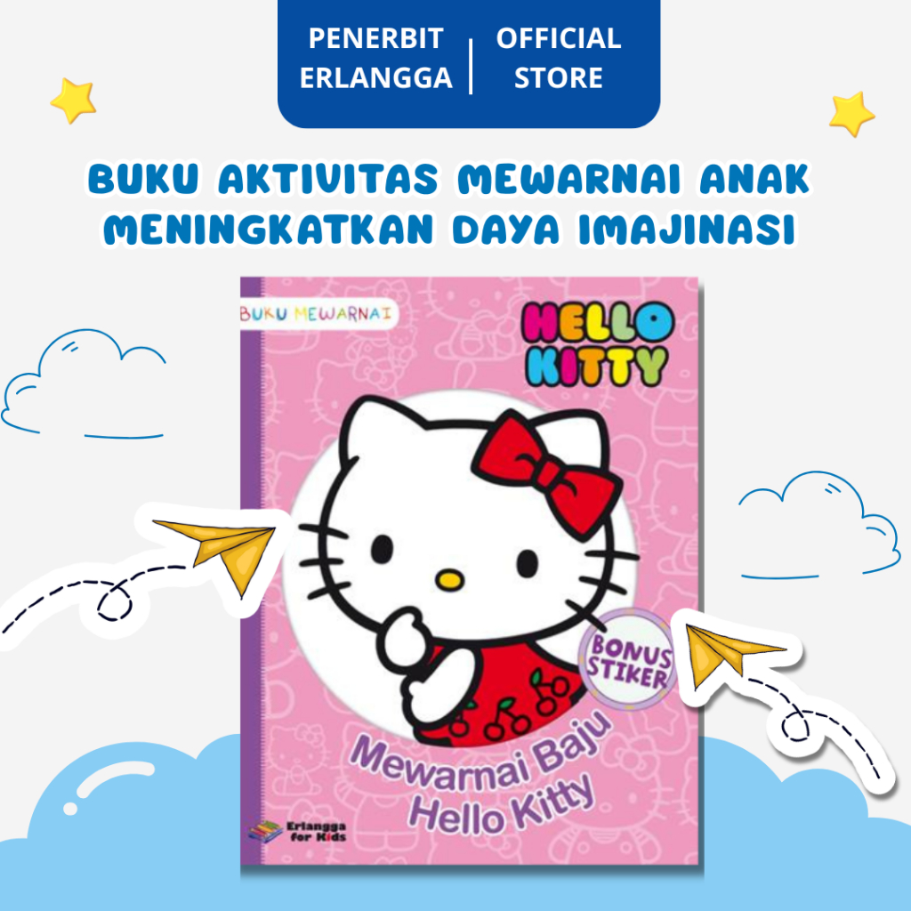 Jual [Erlangga Official] Buku Aktivitas Anak: Hello Kitty Mewarnai Baju ...