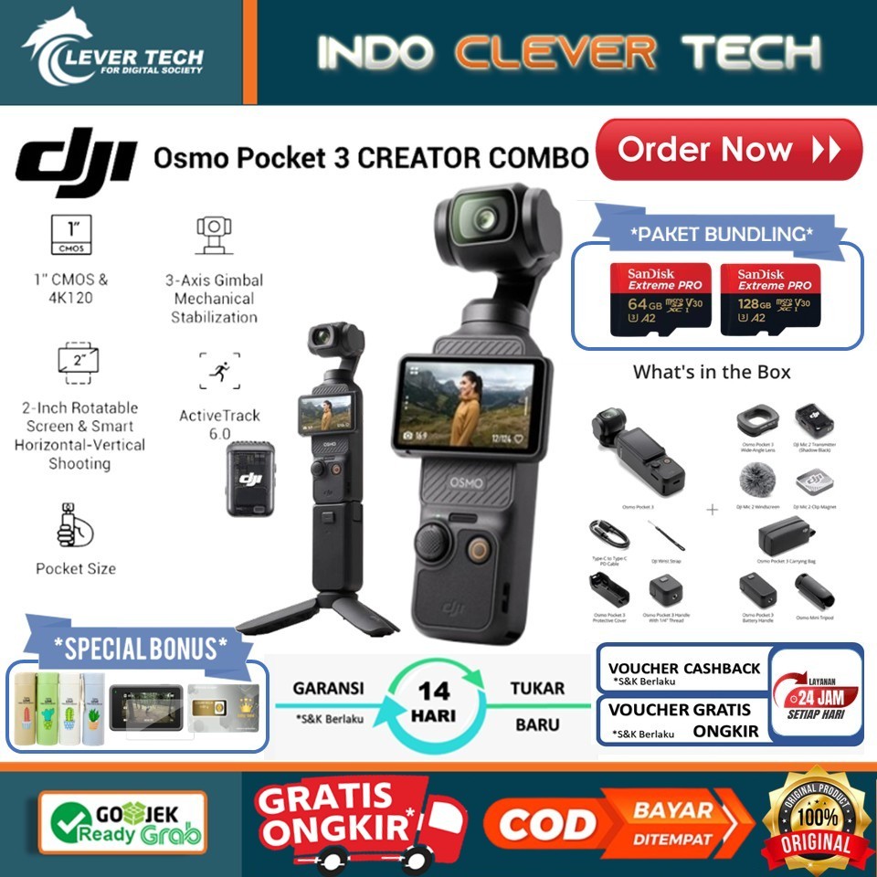 Jual DJI Osmo Pocket 3 Creator Combo Gimbal Camera - DJI Osmo Pocket 3 Creator Combo - 3-Axis ...