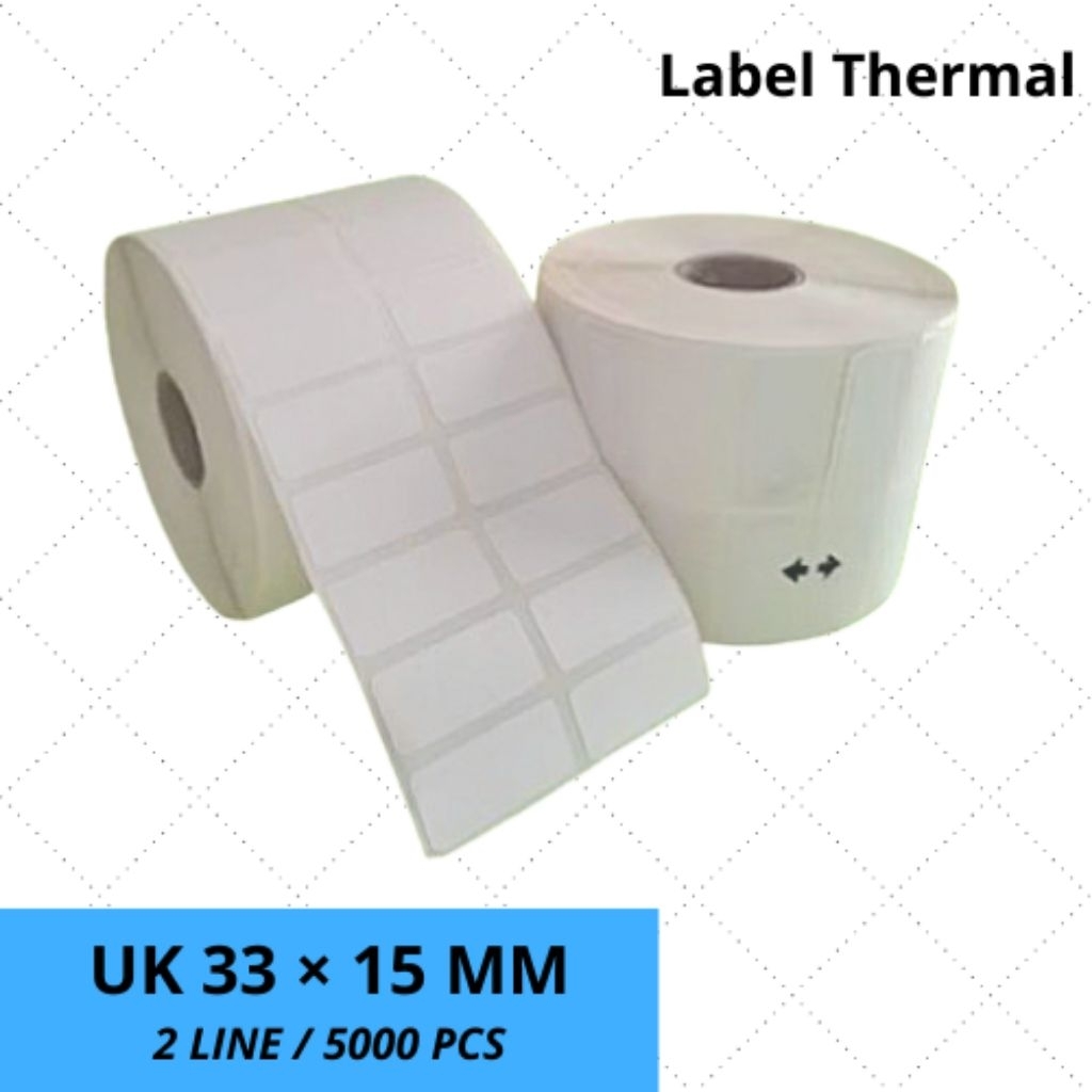Jual label thermal ukuran 33 × 15 mm - 2 line / 5000pcs | Shopee Indonesia
