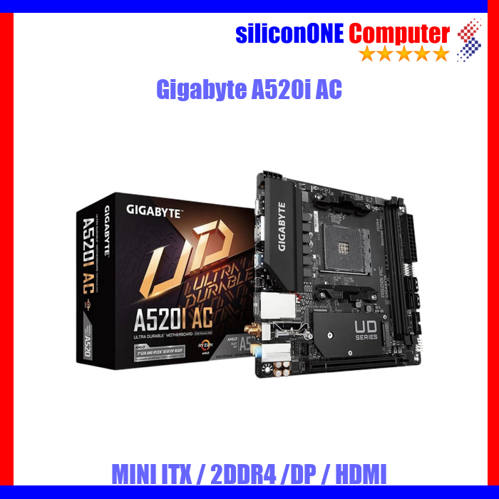 Jual Gigabyte A520i AC Motherboard AM4 DDR4 | Shopee Indonesia