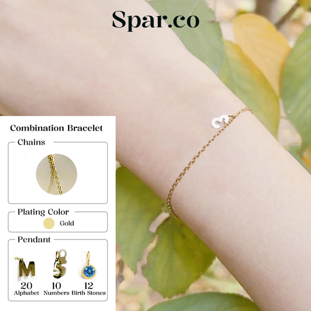Jual Spar.co Gelang Rantai Figaro Titanium Berlapis Emas Custom Fix ...