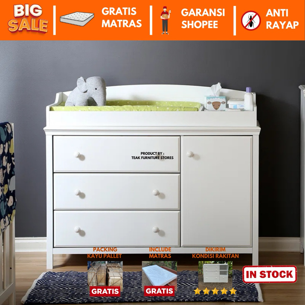 Jual Delsaf Baby Tafel Tempat Ganti Popok Bayi Changing Table Dresser ...