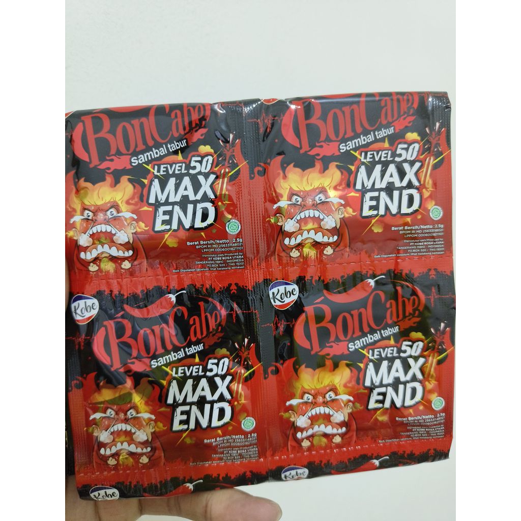 Jual Bon cabe Sambal Tabur Kobe Level 50 Max End Kemasan 1 Renceng isi ...
