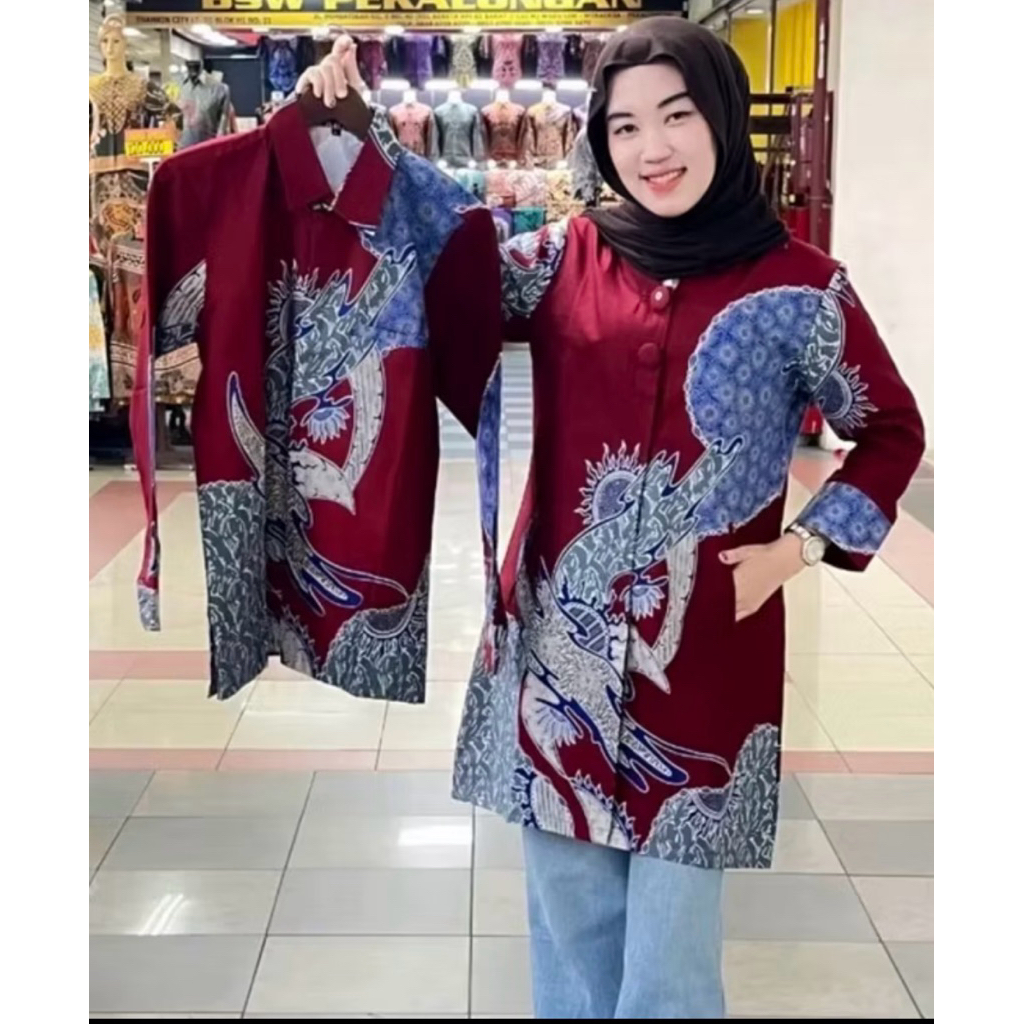 Jual Baju Batik Tunik Bahan Katun Halus Batik Couple Batik Full Lapisan ...