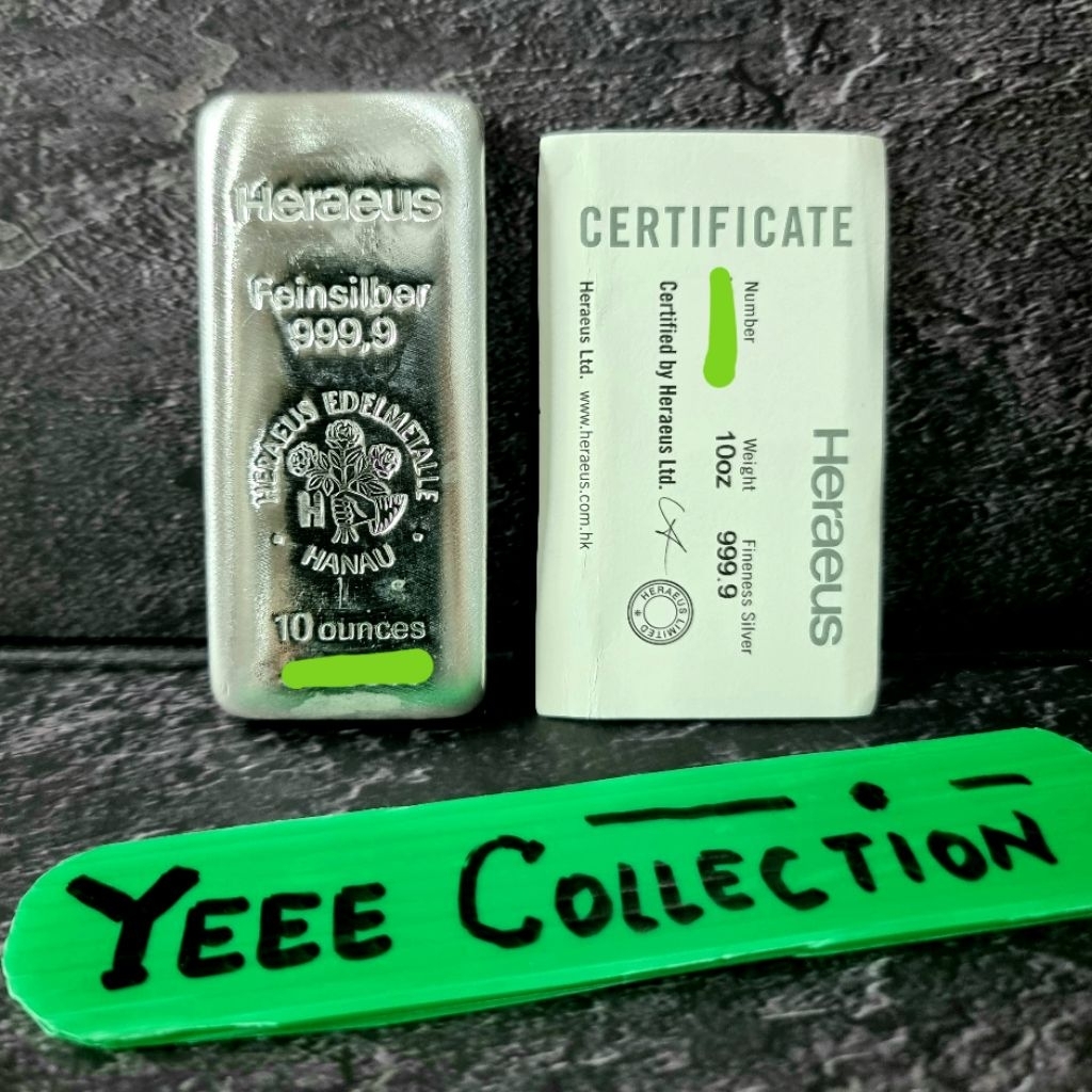 Jual Perak Batangan Heraeus 10 oz - Silver Bar Murni | Shopee Indonesia