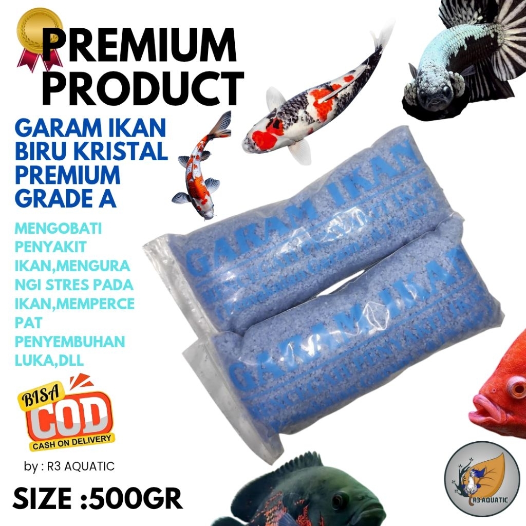 Jual GARAM IKAN BIRU BLUE SLAT GARAM AQUARIUM 500GRAM PREMIUM GRADE A ...