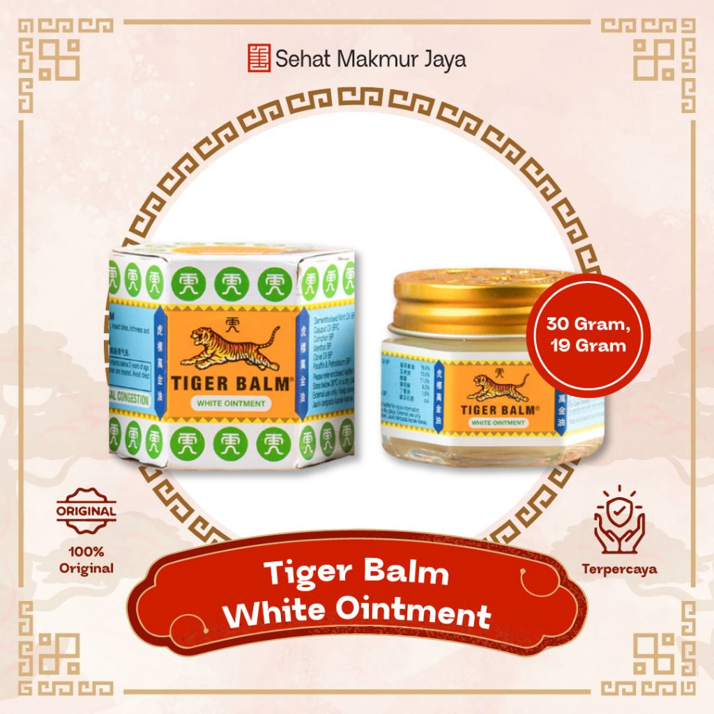 Jual Tiger Balm White Ointment Isi 30 Gram, 19 Gram - Balsem Herbal ...