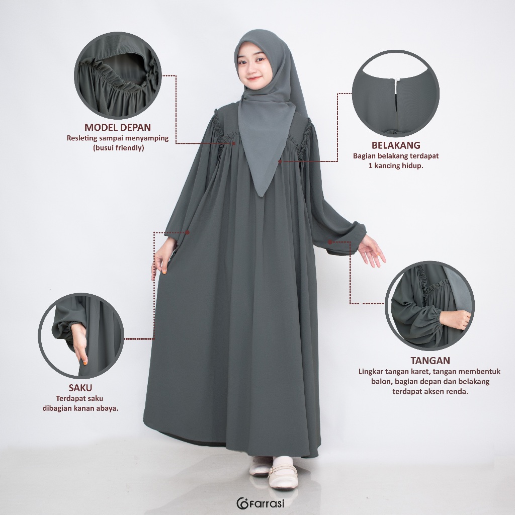 Jual Farrasi Rea Abaya | Abaya Muslimah | Abaya Eropa | Shopee Indonesia