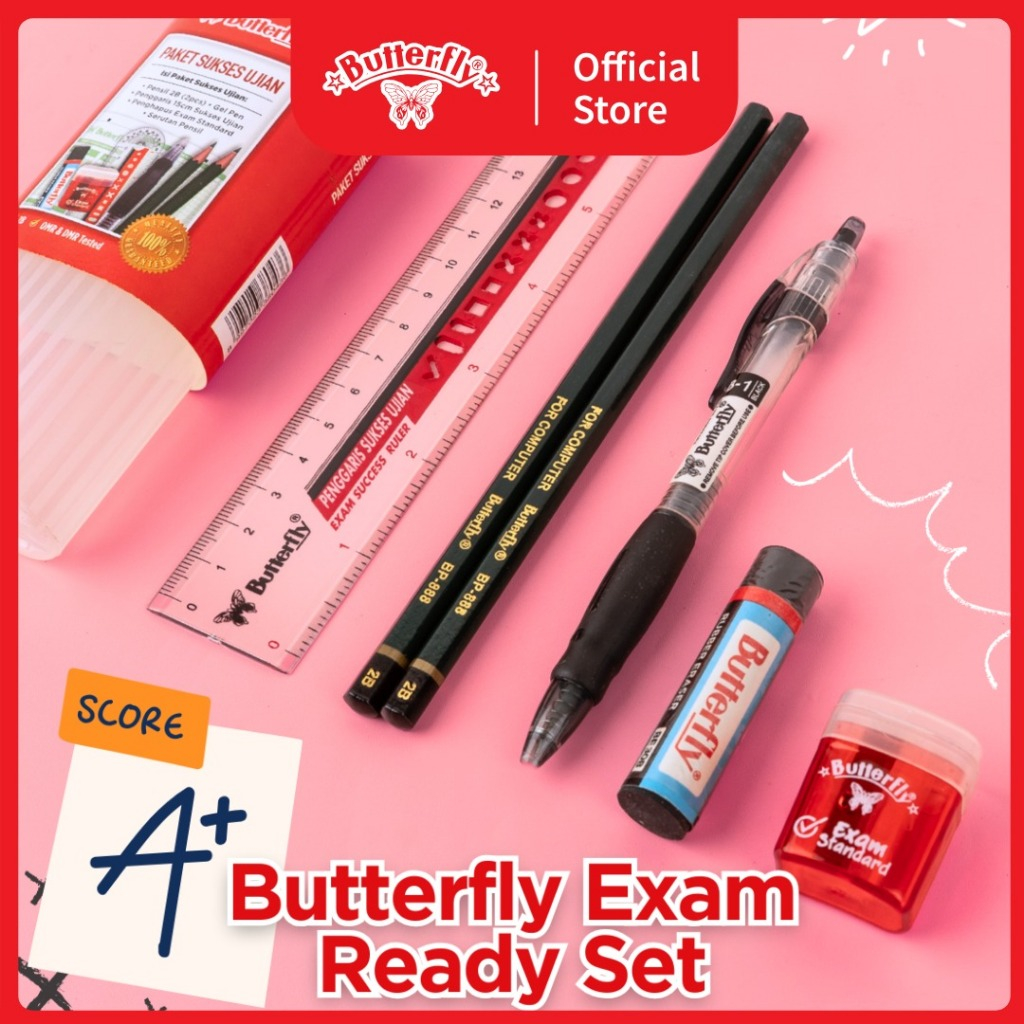 Jual Butterfly Exam Ready Set/ Paket Siap Ujian / Paket Alat Tulis ...