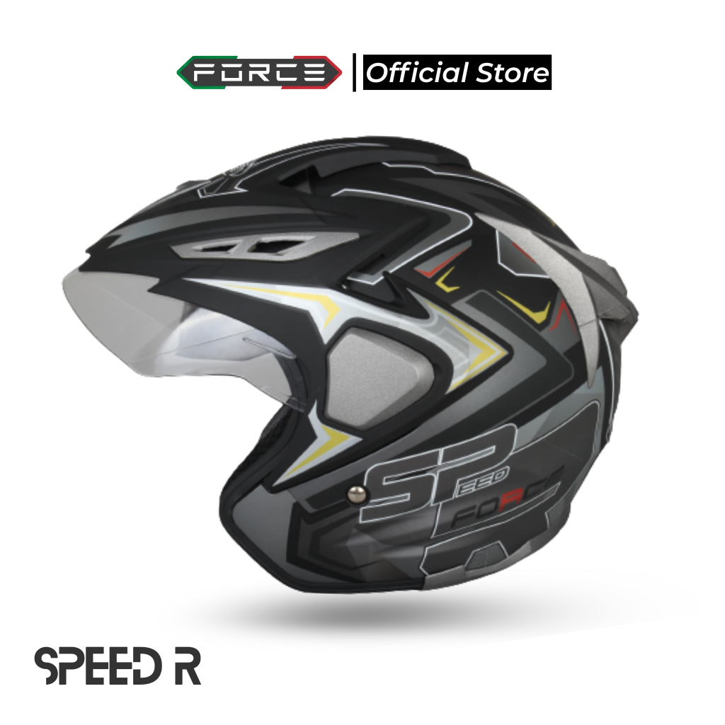 Jual FORCE Speed R Helm Half Face Double Visor (Non Smartlock) | Shopee ...